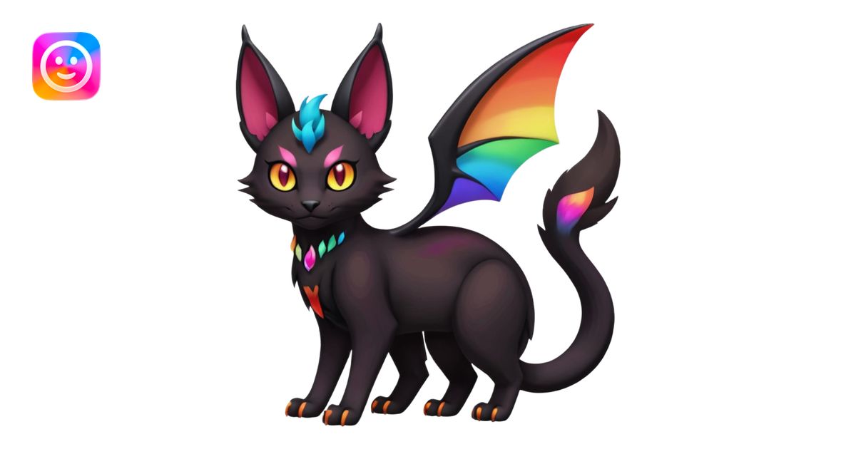 Obsidian-pitch-Black with rainbow-markings edgy Noivern-Purloin ...