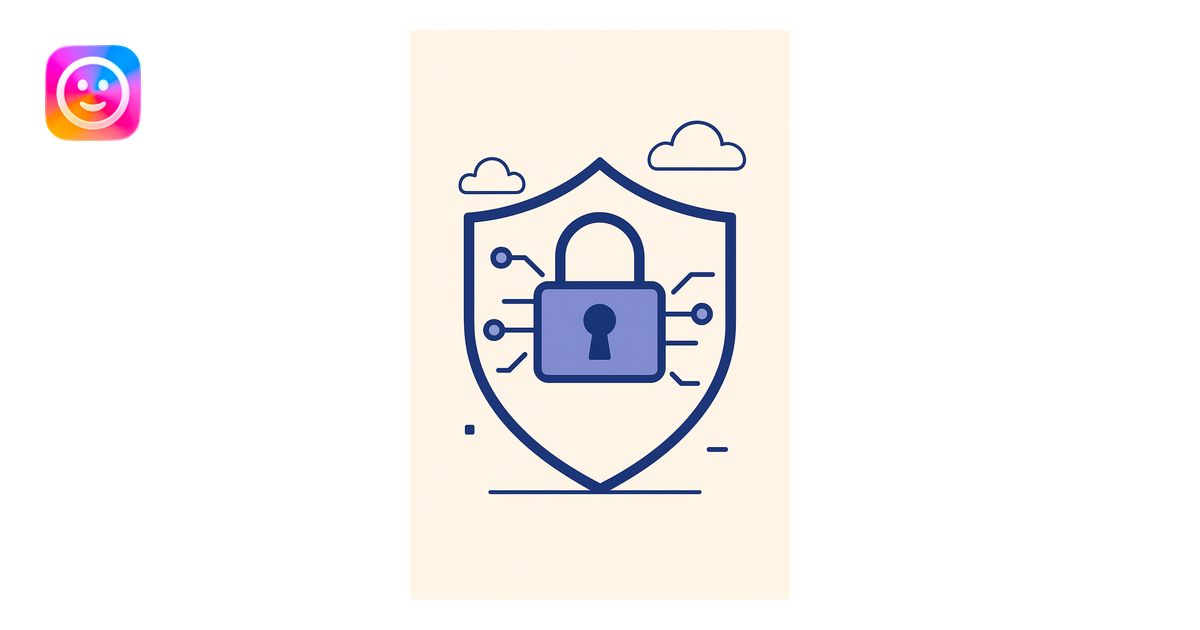 cybersecurity, shield with digital lock, modern flat style illustration ...