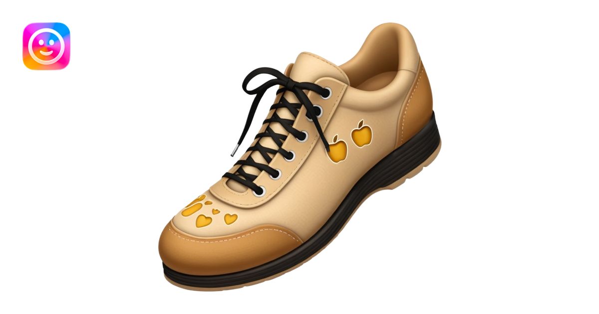 3D Apple-style emoji of a shoe with a foot inside, stepping and showing ...