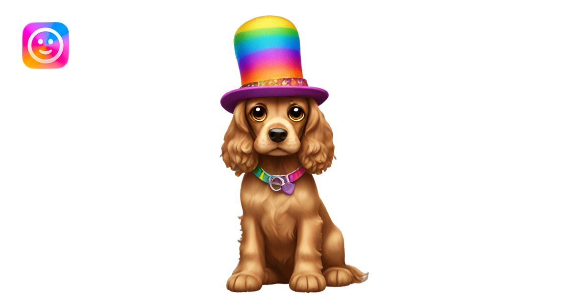 Cocker spaniel with hat emoji | AI Emoji Generator