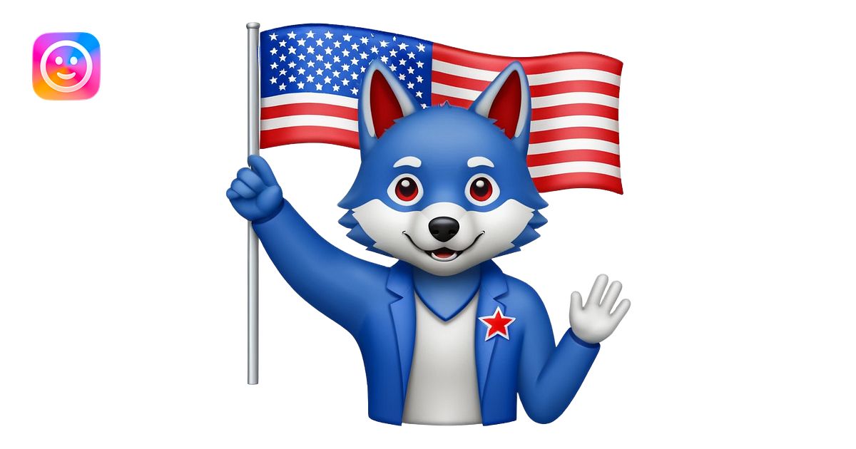 Flag that says #Wolf99 emoji | AI Emoji Generator