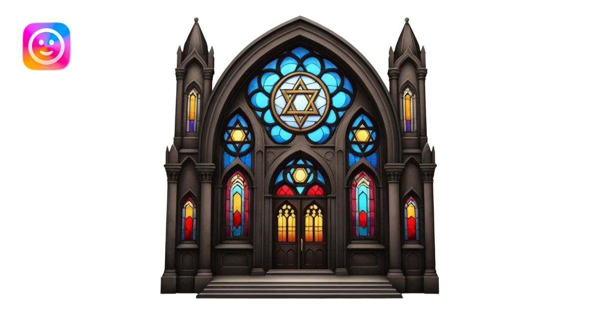jewish synagogue temple in dark goth aesthetic style emoji | AI Emoji ...