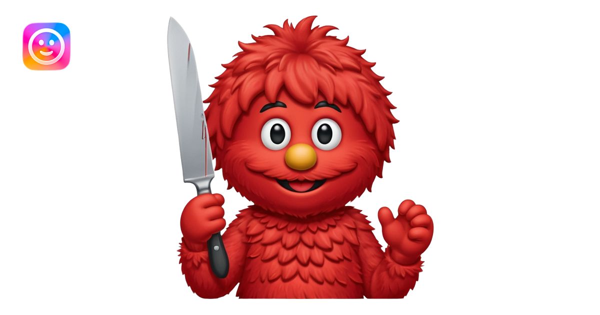 Has a Elmo i dale un cuchillo emoji | AI Emoji Generator
