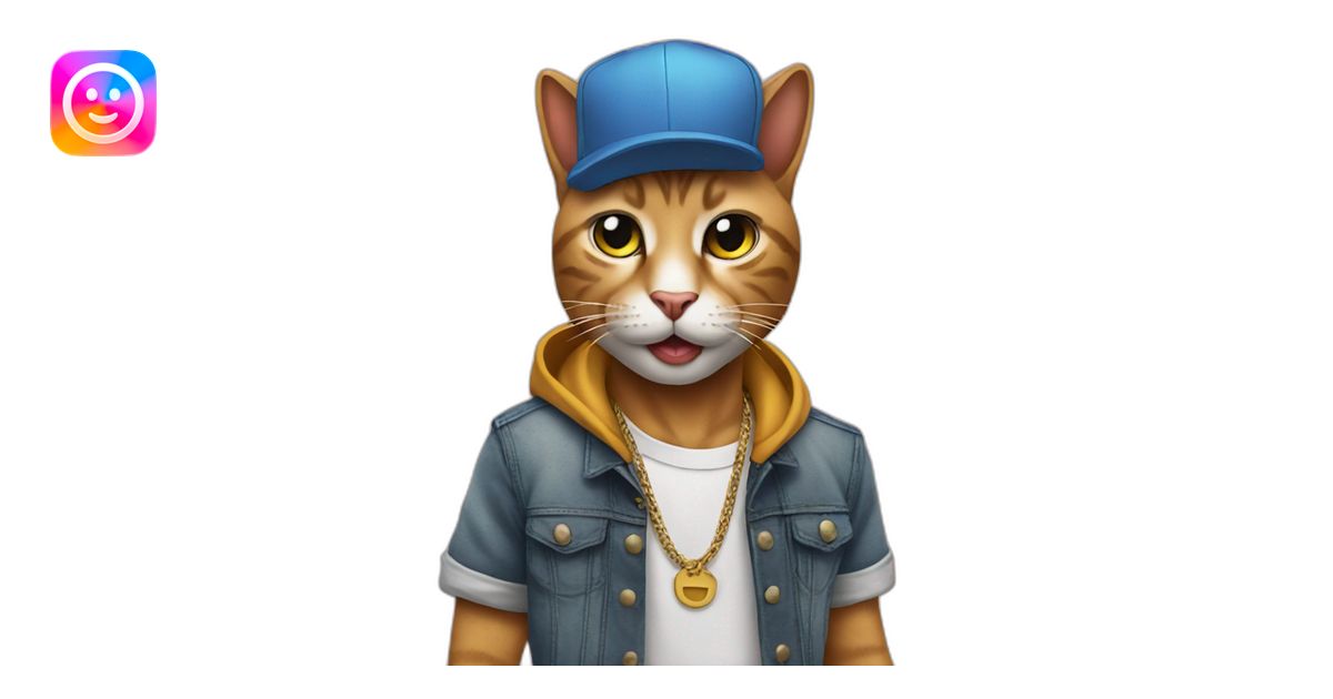 Cat rapper emoji | AI Emoji Generator