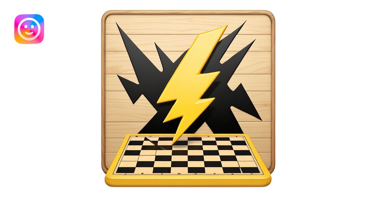 a yellow lightning hitting a chess board emoji | AI Emoji Generator