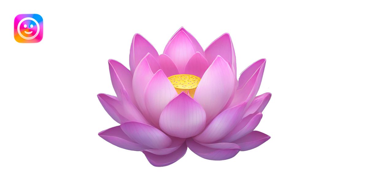 Iridescent pink lotus flower emoji | AI Emoji Generator