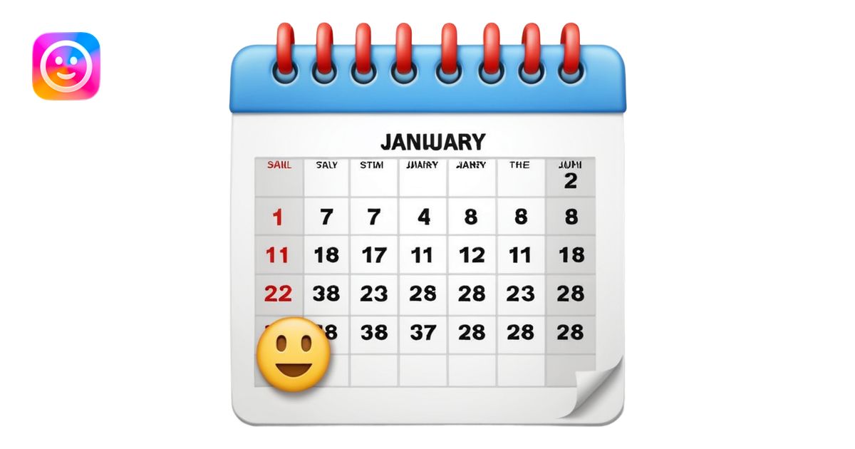 An emoji of a Calander page showing only January 30 emoji | AI Emoji ...
