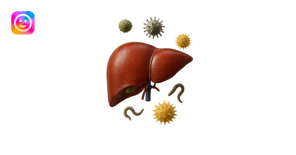 fegato umano anatomico con tossine che gli fluttuano intorno ...