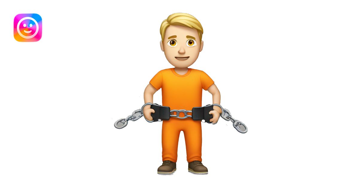 white male with orange shirt and handcuffs emoji | AI Emoji Generator