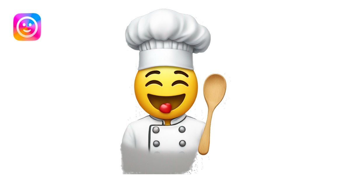 Smiley with a chef hat making a kiss face emoji | AI Emoji Generator