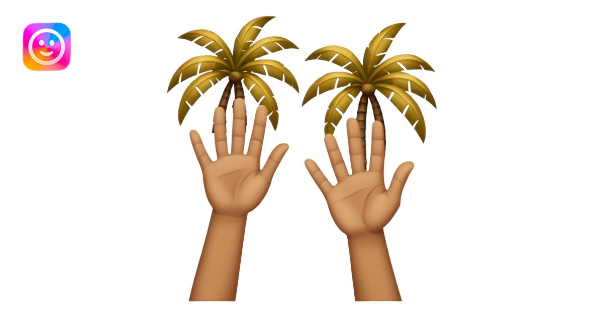 Two upward facing palms one a Little higher than the other. Over the ...