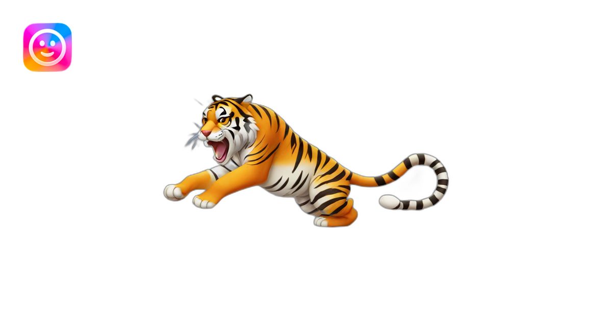 a tiger lunging at its prey emoji | AI Emoji Generator