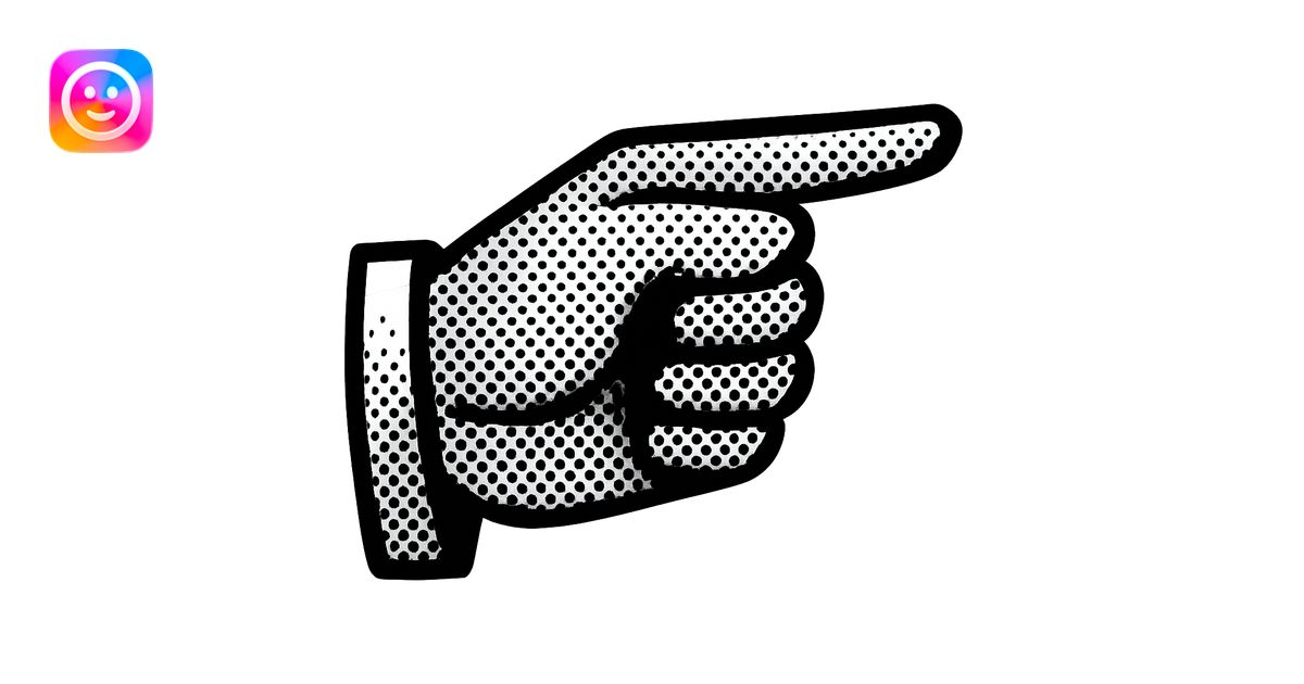 classic manicule pointing hand pointing to the right and slightly ...