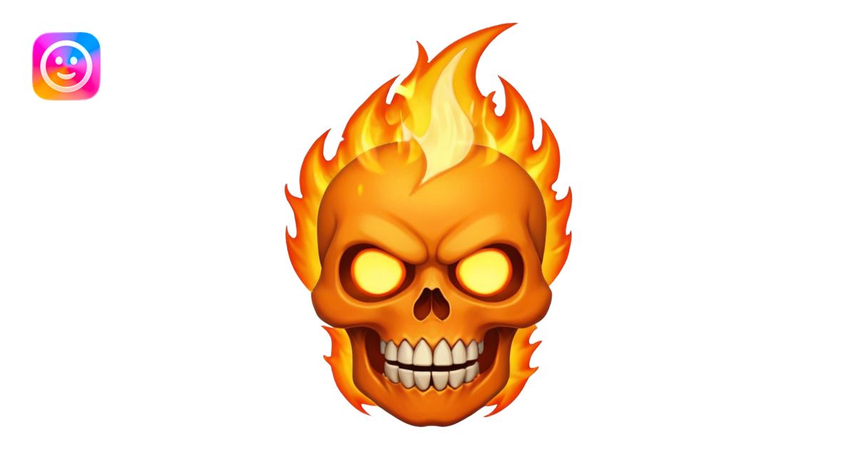 Angry flame death emoji | AI Emoji Generator