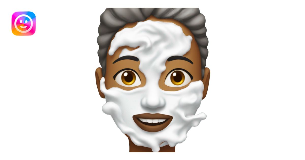 Woman with shaving cream on her face emoji | AI Emoji Generator