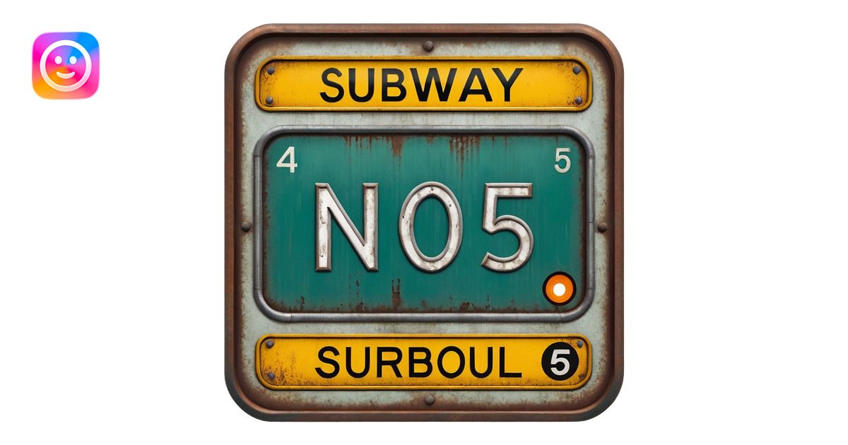 Platform NO.5 board , Subway Sign. emoji | AI Emoji Generator