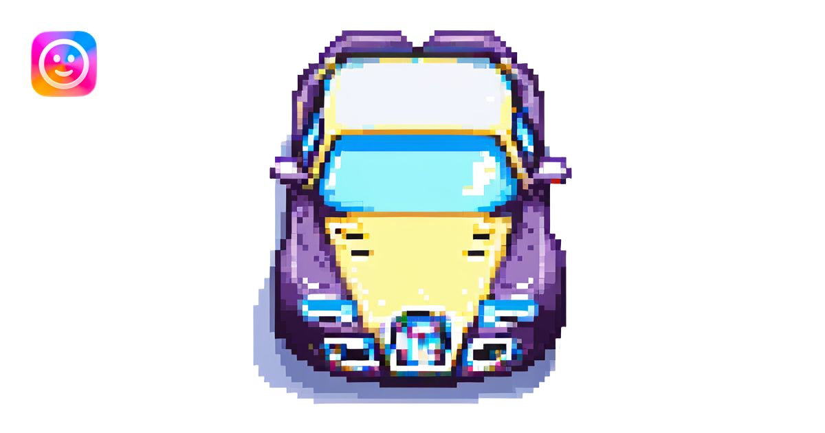 pixel art Bugatti sports car illustration | AI Emoji Generator