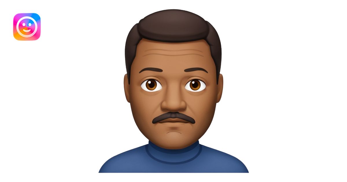 Lawrence Fishburne with dark brown hair and thin mustache emoji | AI ...