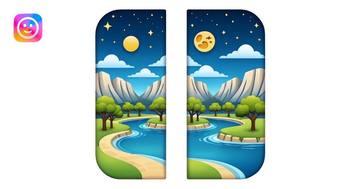 Day & Night in a single picture half night half day emoji | AI Emoji ...
