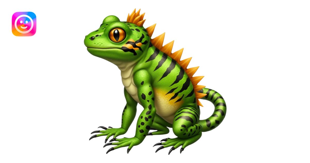 Frog with tiger body and scorpion tail and with mullet(funk)back hair ...
