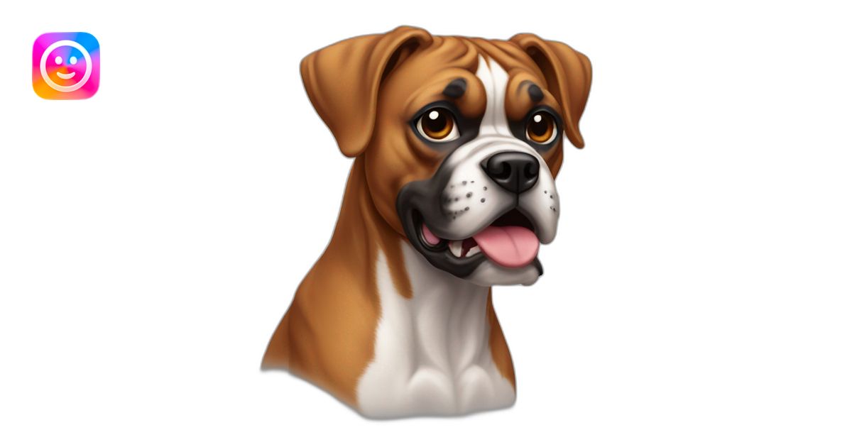boxer dog profile with huge underbite emoji | AI Emoji Generator