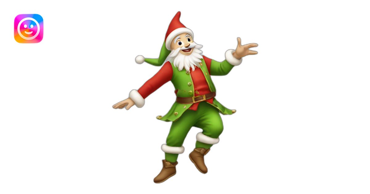 Lutin du Père Noël, qui danse emoji | AI Emoji Generator