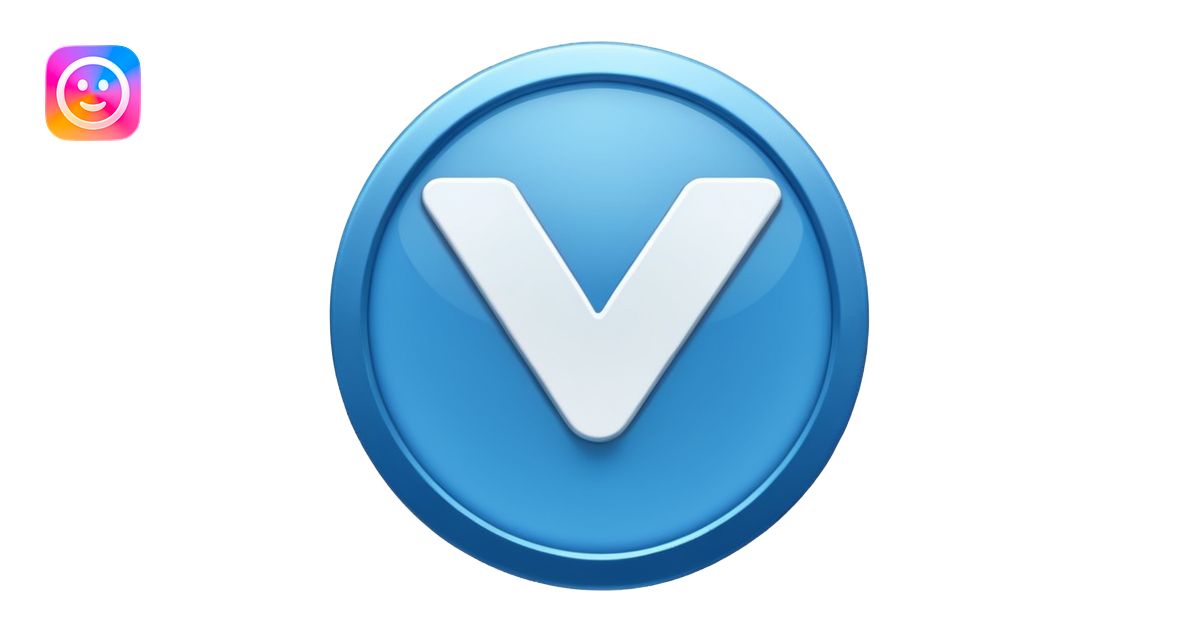Blue roblox verified button emoji | AI Emoji Generator