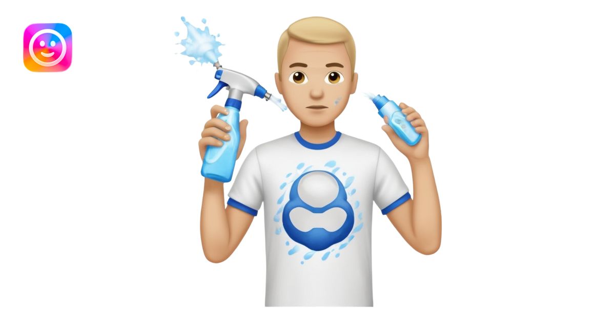 ligth man spraying with spray febreze emoji | AI Emoji Generator