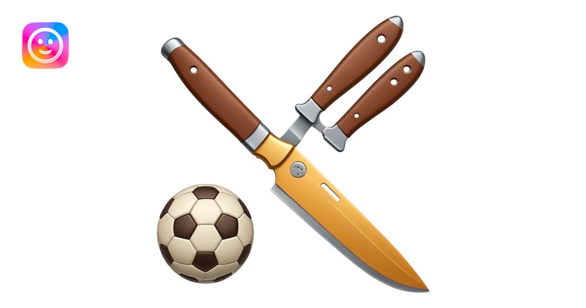 Soccer football cutting knife emoji | AI Emoji Generator
