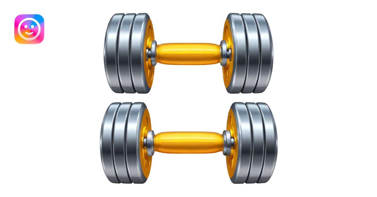 Two heavy dumbbells side by side with small power sparks emoji | AI ...