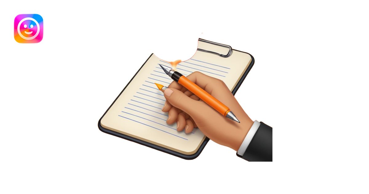 fire coming out of pen while writing emoji | AI Emoji Generator