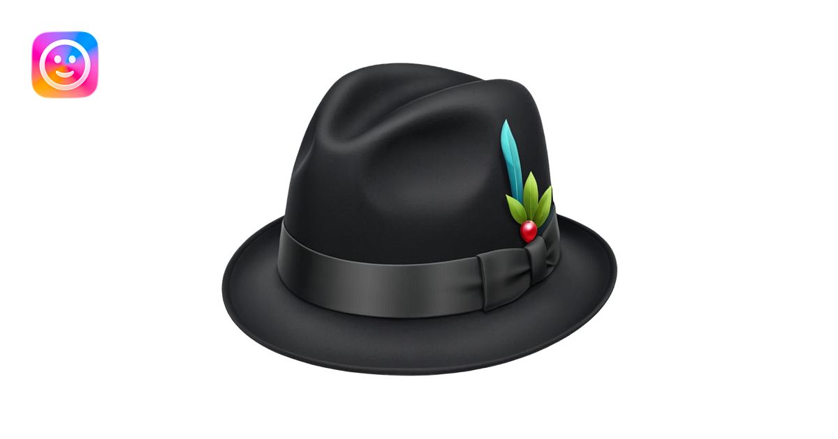 Black Fadora with no man or face emoji | AI Emoji Generator