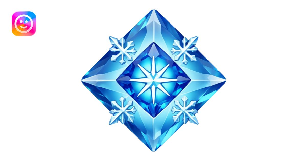 Blue Gem with an Ice Flake Inside emoji | AI Emoji Generator