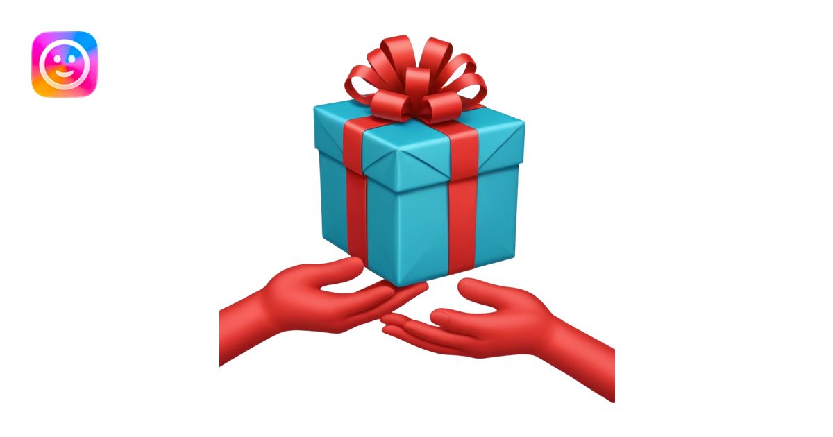 one hand offering a present, simple, clear, no text emoji | AI Emoji ...