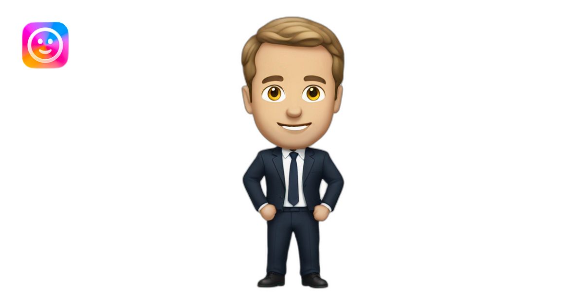 Macron en short emoji | AI Emoji Generator