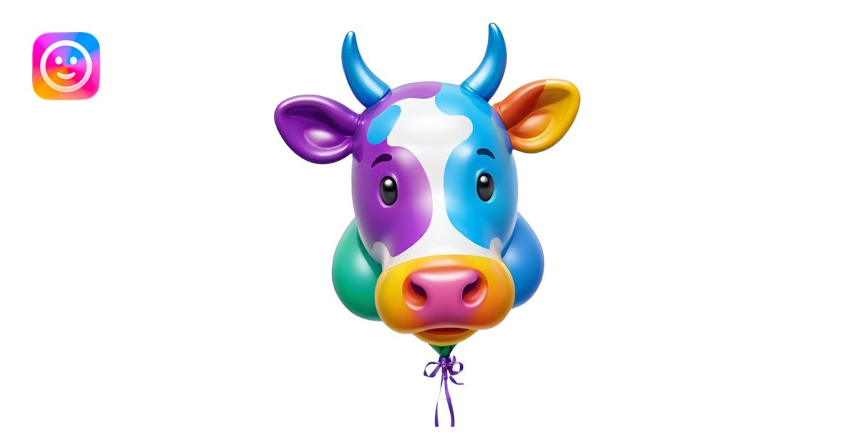 jeff koons style vinyl balloon girl cow sculpture emoji | AI Emoji ...
