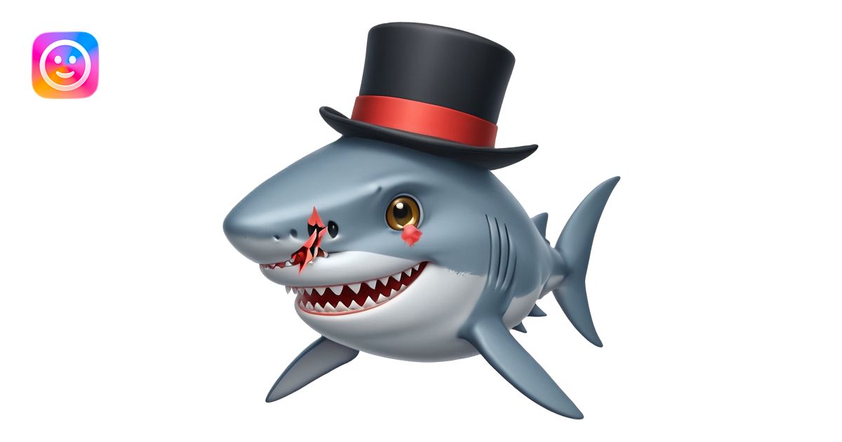 Shark with a top hat emoji | AI Emoji Generator