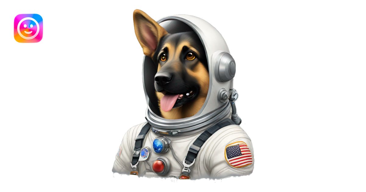 german Shepard astronaut emoji | AI Emoji Generator