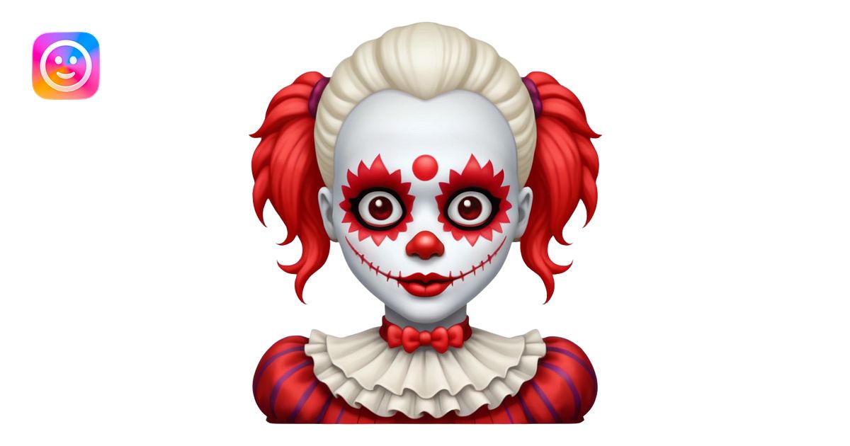 cute skeleton woman clown with makeup emoji | AI Emoji Generator