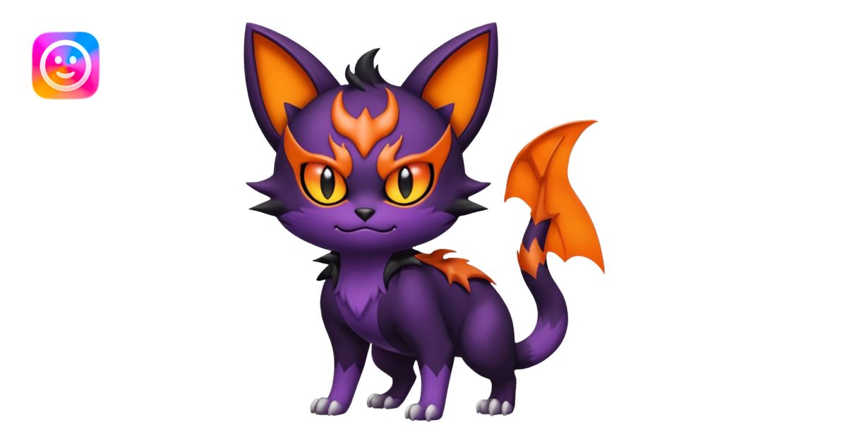 Noibat-Litten-Torracat-fusion-Fakemon-Pokémon-creature emoji | AI Emoji ...