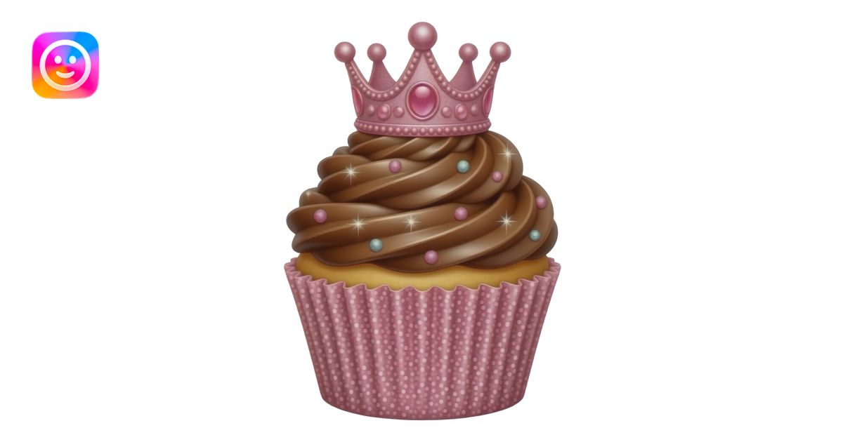 glitter cupcake with beautiful wrapper and pink crown and chocolate ...