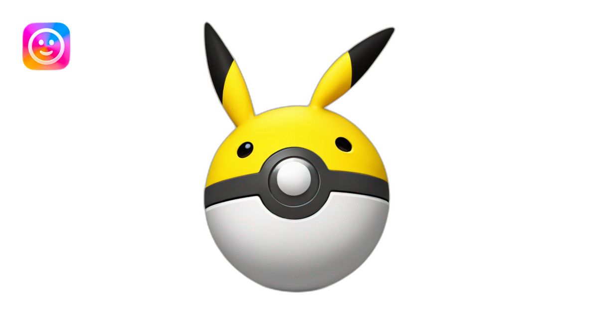 pikachu peeking out of poke ball emoji | AI Emoji Generator
