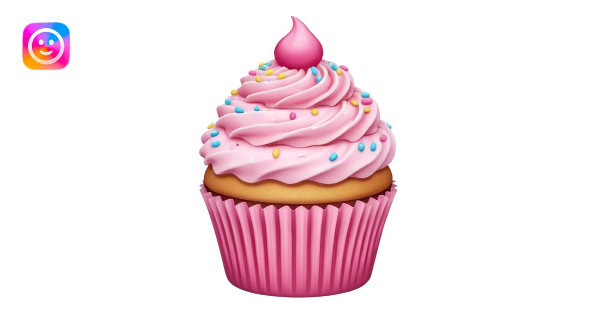 Cupcake with pink icing emoji | AI Emoji Generator