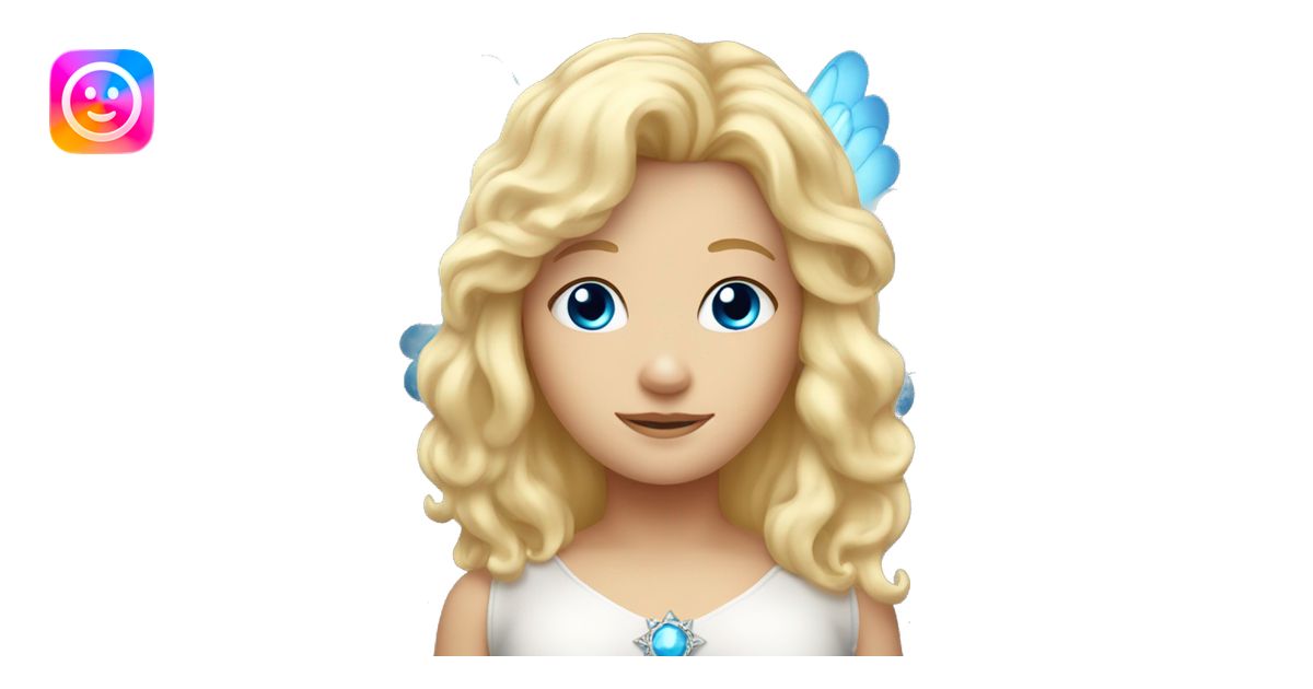 blonde hair blue eyed girl with an angel halo above head emoji | AI ...