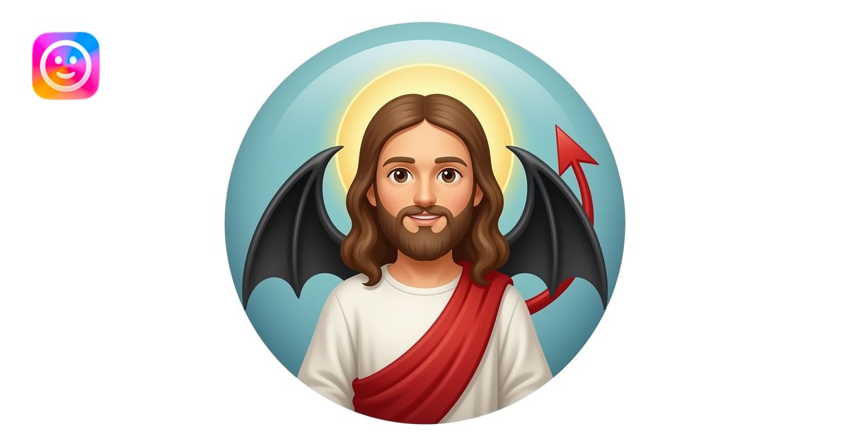 Jesus and Demon Land Logo emoji | AI Emoji Generator