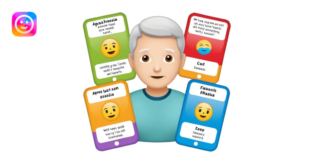 Aphasia patient cards emoji | AI Emoji Generator