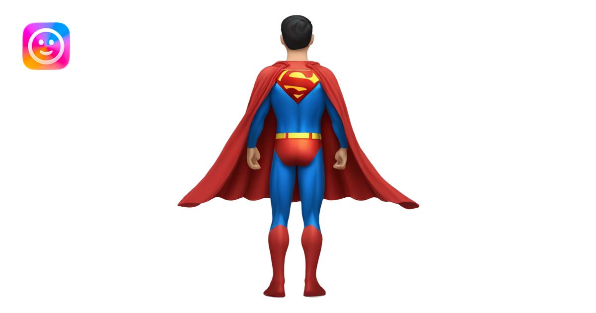 Superman cape alone from behind emoji | AI Emoji Generator