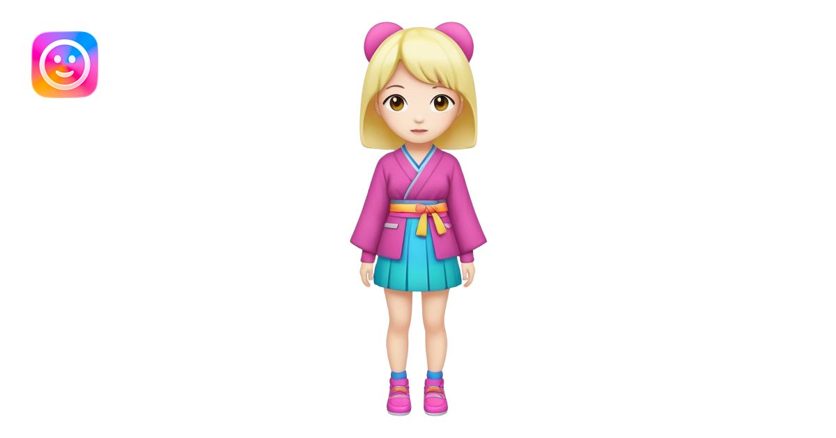 Kawaii woman Japanese full body emoji | AI Emoji Generator