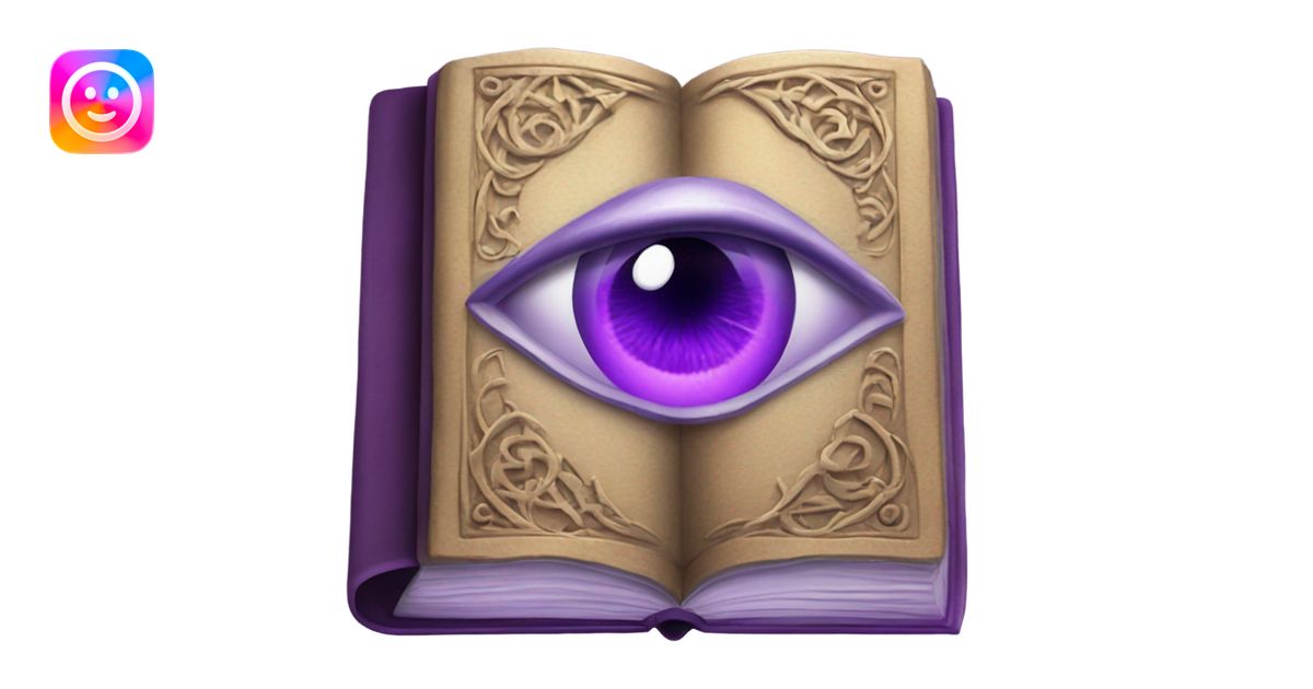 spell book that's purple with eye in the middle emoji | AI Emoji Generator