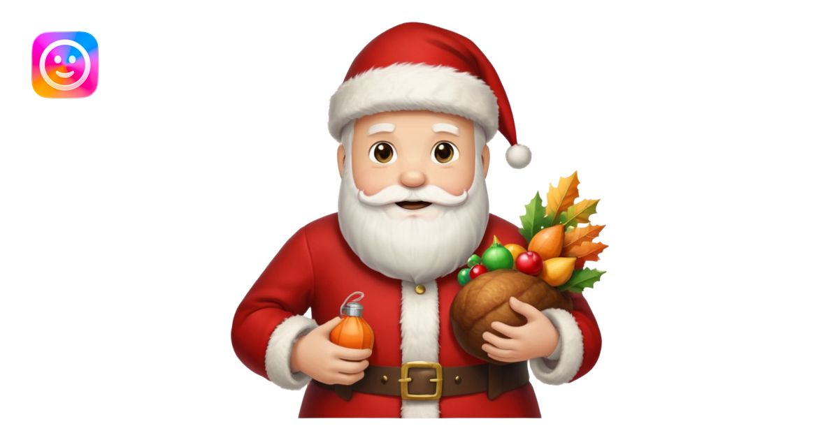 Santa holding tnt and a turkey emoji | AI Emoji Generator